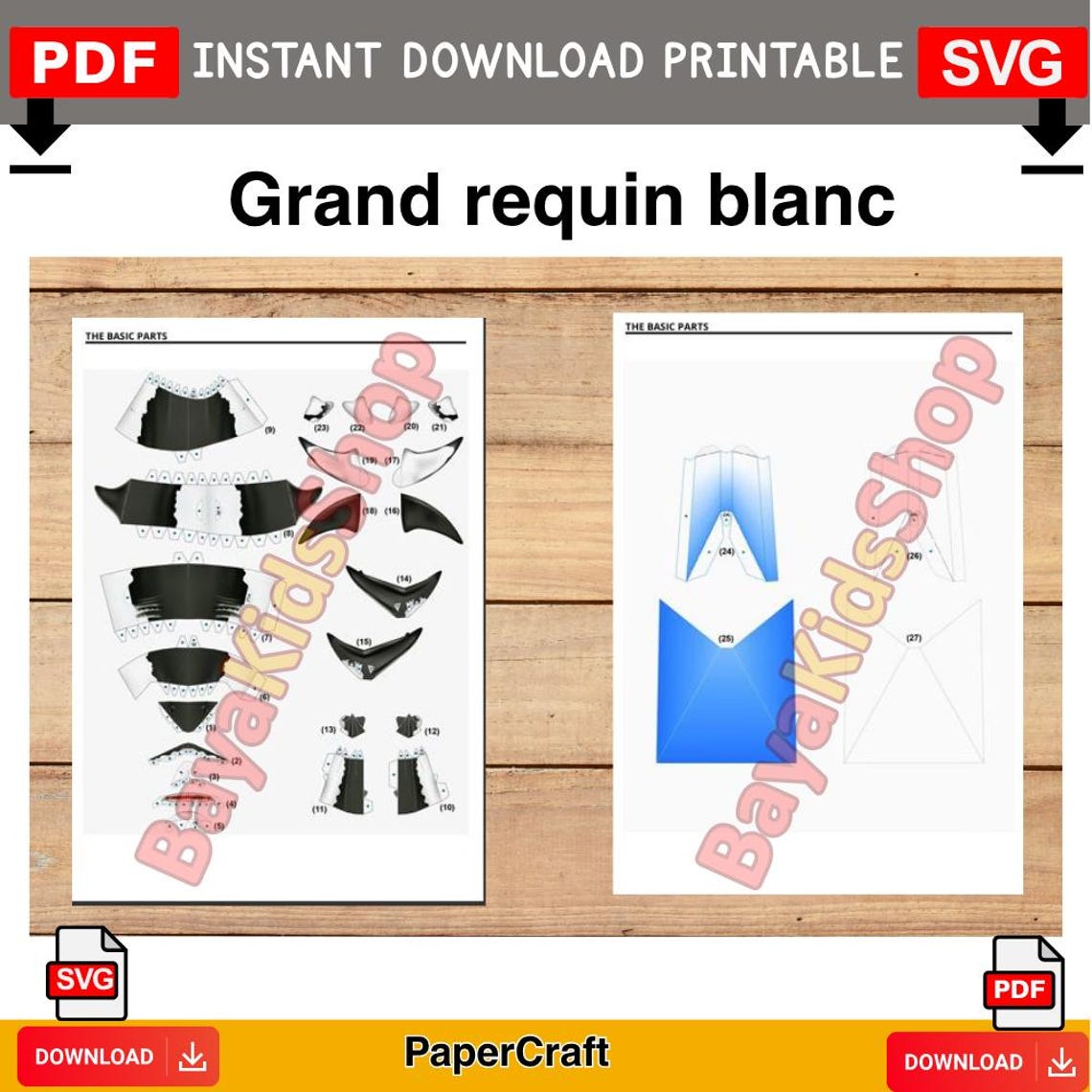 Printable Paper Great White Shark Craft, Printable Shark Ocean Scene ...