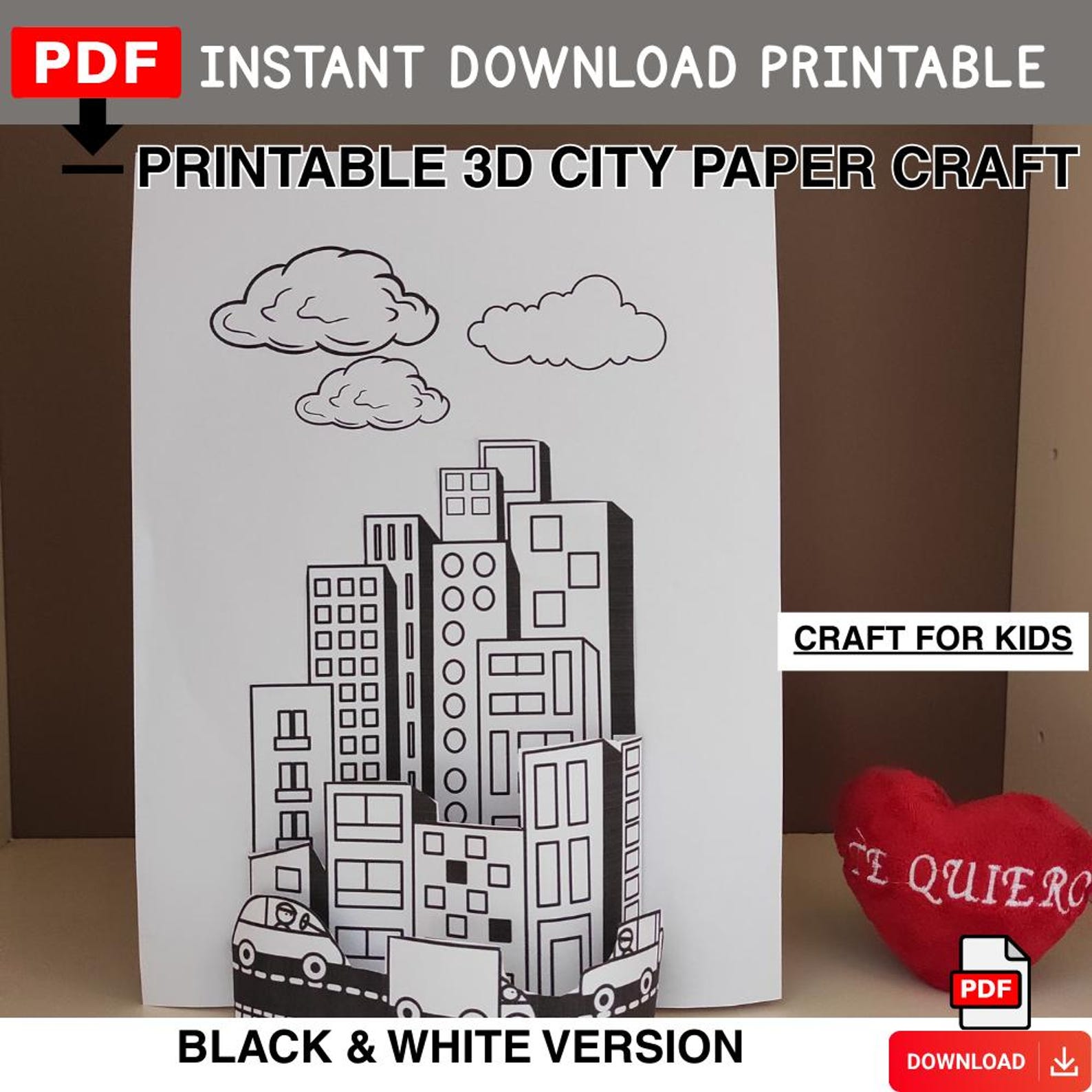 Printable 3D City Paper Craft, DIY Paper City for Kids, 3D Paper Street ...