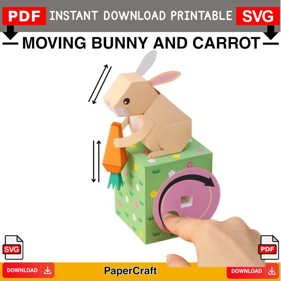 Printable Bunny Carrot Movement - Interactive SVG & PDF Templates for ...
