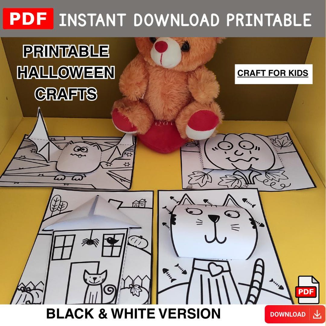 Printable Halloween Crafts, 3D Shapes Activity, Cutting and Pasting ...