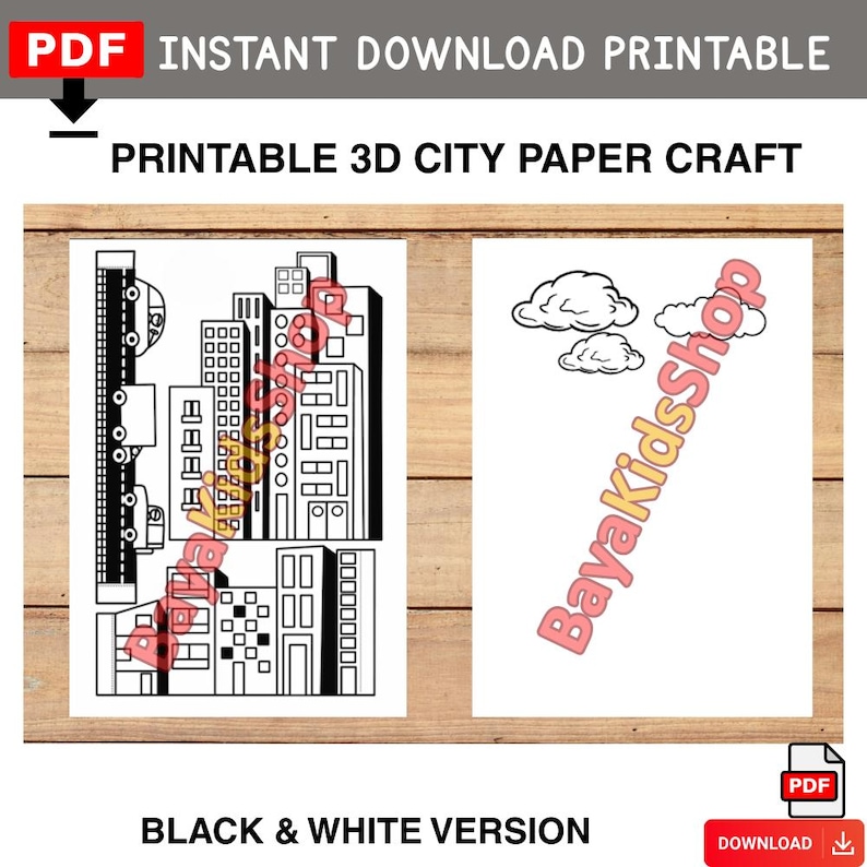 Printable 3D City Paper Craft, DIY Paper City for Kids, 3D Paper Street ...
