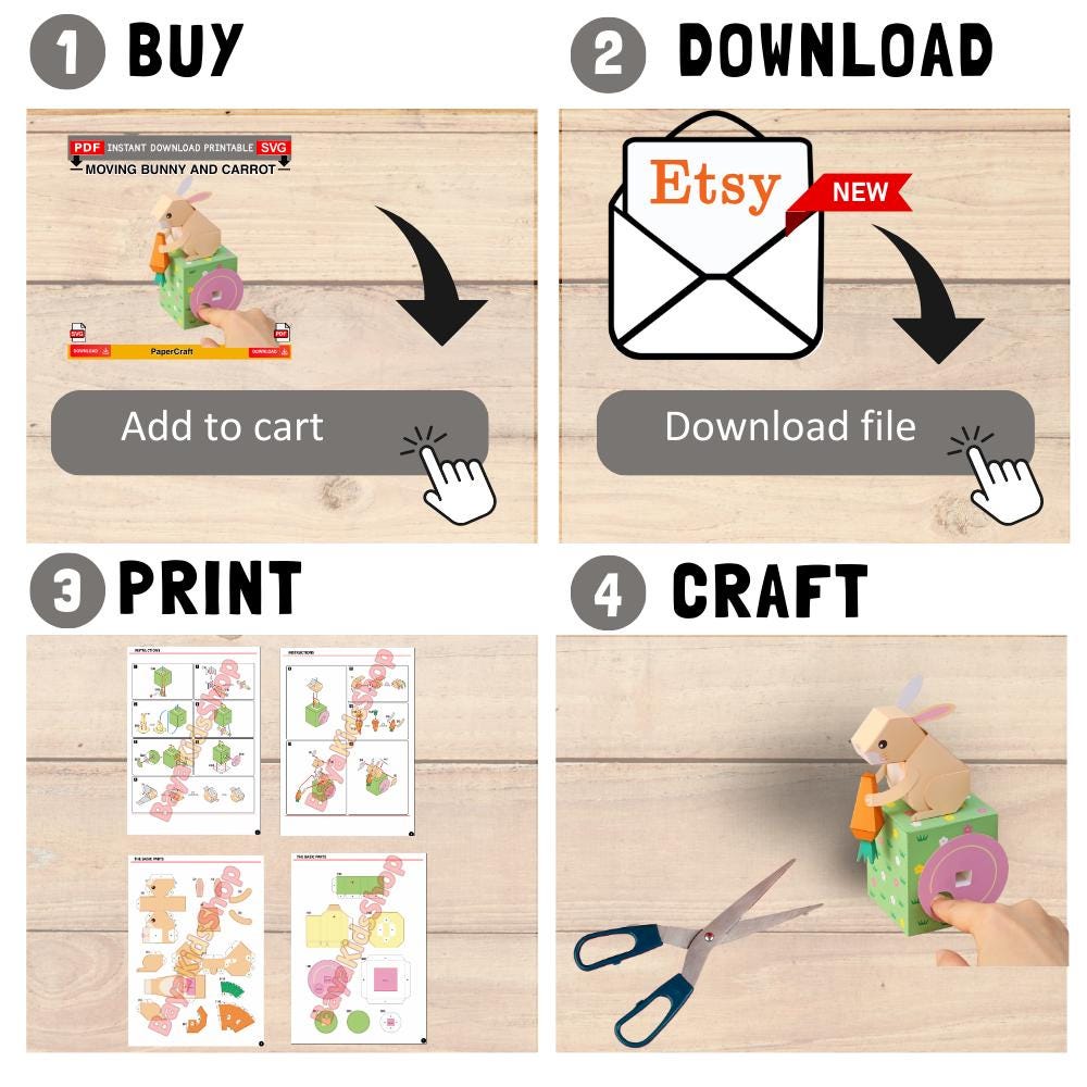 Printable Bunny Carrot Movement - Interactive SVG & PDF Templates for ...