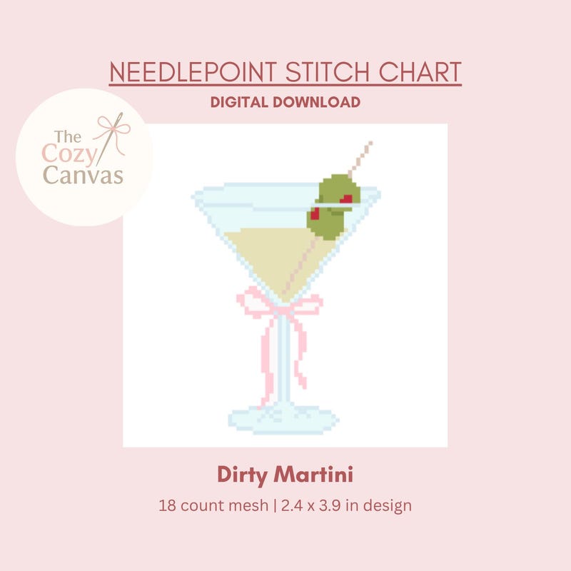 Needlepoint Dirty Martini - Etsy