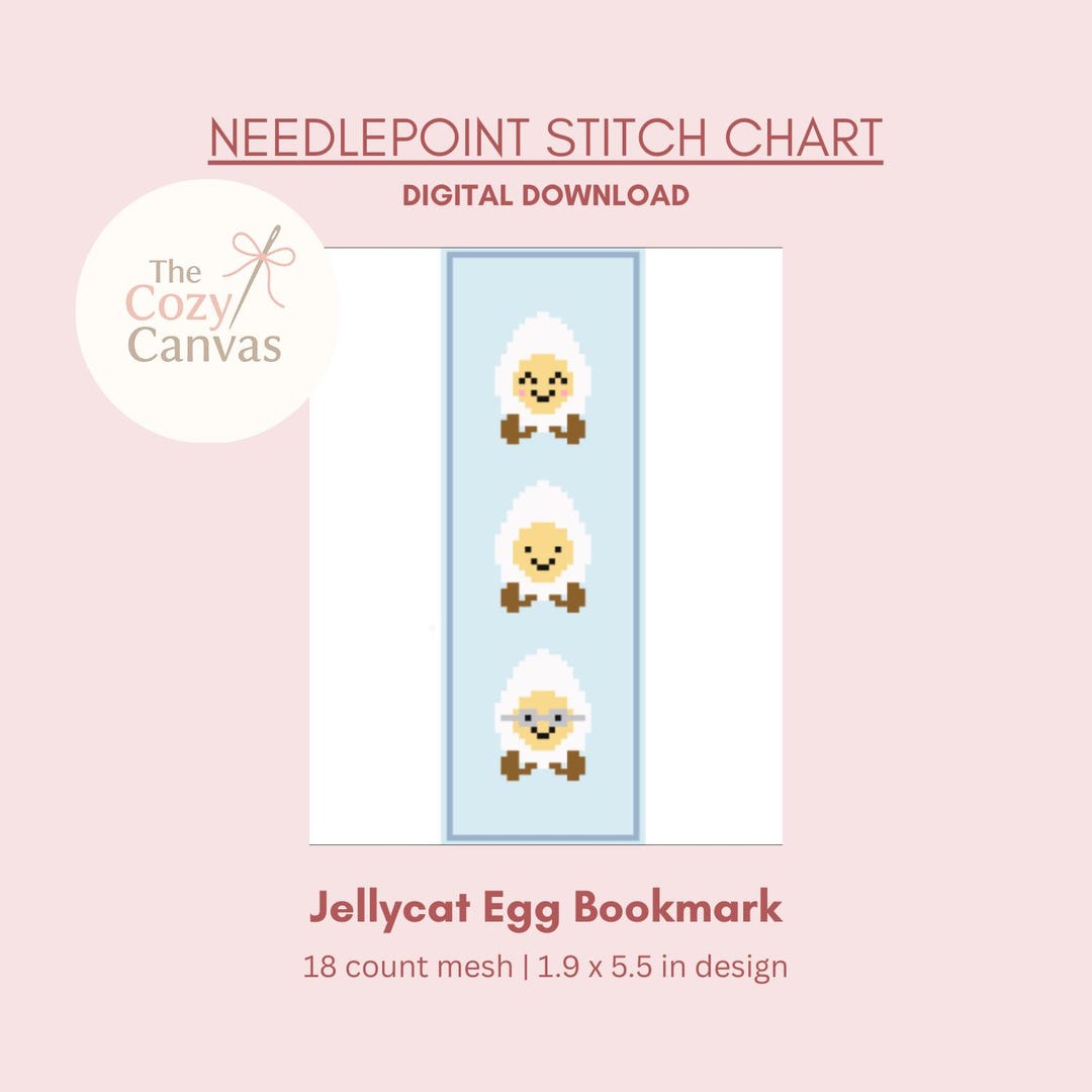 Jellycat Egg Bookmark Digital Needlepoint Chart | Digital Stitch Chart ...