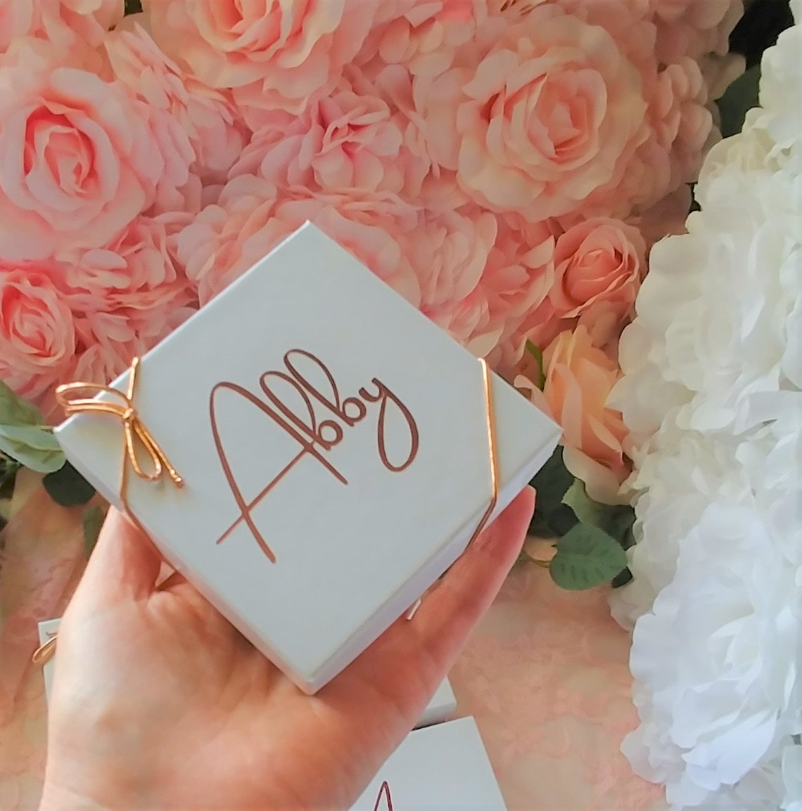 Small Personalized Jewelry Box Rose Gold 3 1/2 Inch Square | Etsy