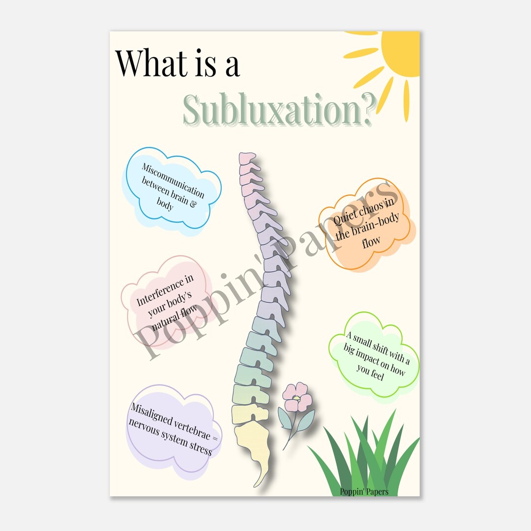 Fun Spine Subluxation Poster - Cute Educational Art for Patients ...