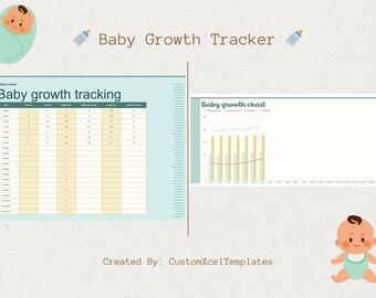 Baby Growth Tracker | Excel & Printable Template | Weight Height Chart ...