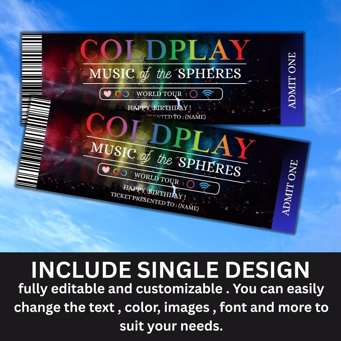 Editable Coldplay Concert Ticket Template, Music of the Spheres Canva ...