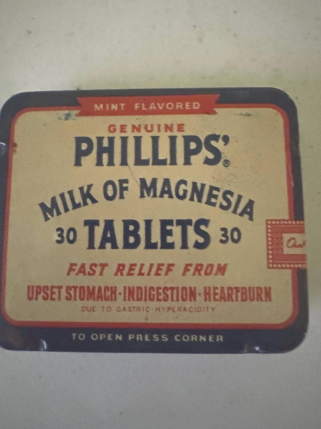 Genuine Phillips “milk of Magnesia” Tablets Tin With Pills and ...