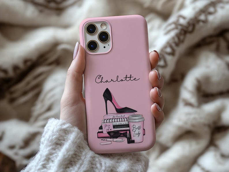 Personalized Pink Monogram Phone Case, Girly Cover (magsafe Compatible ...