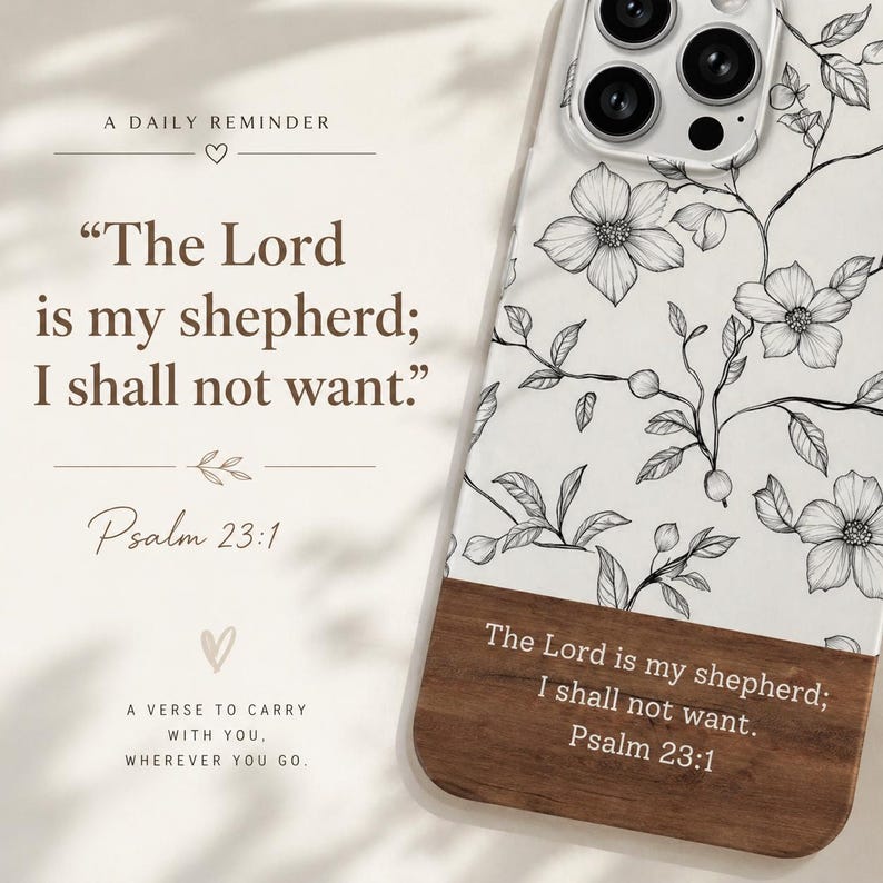 Personalized Christian Bible Verse Phone Case, Minimalist Floral Doodle ...