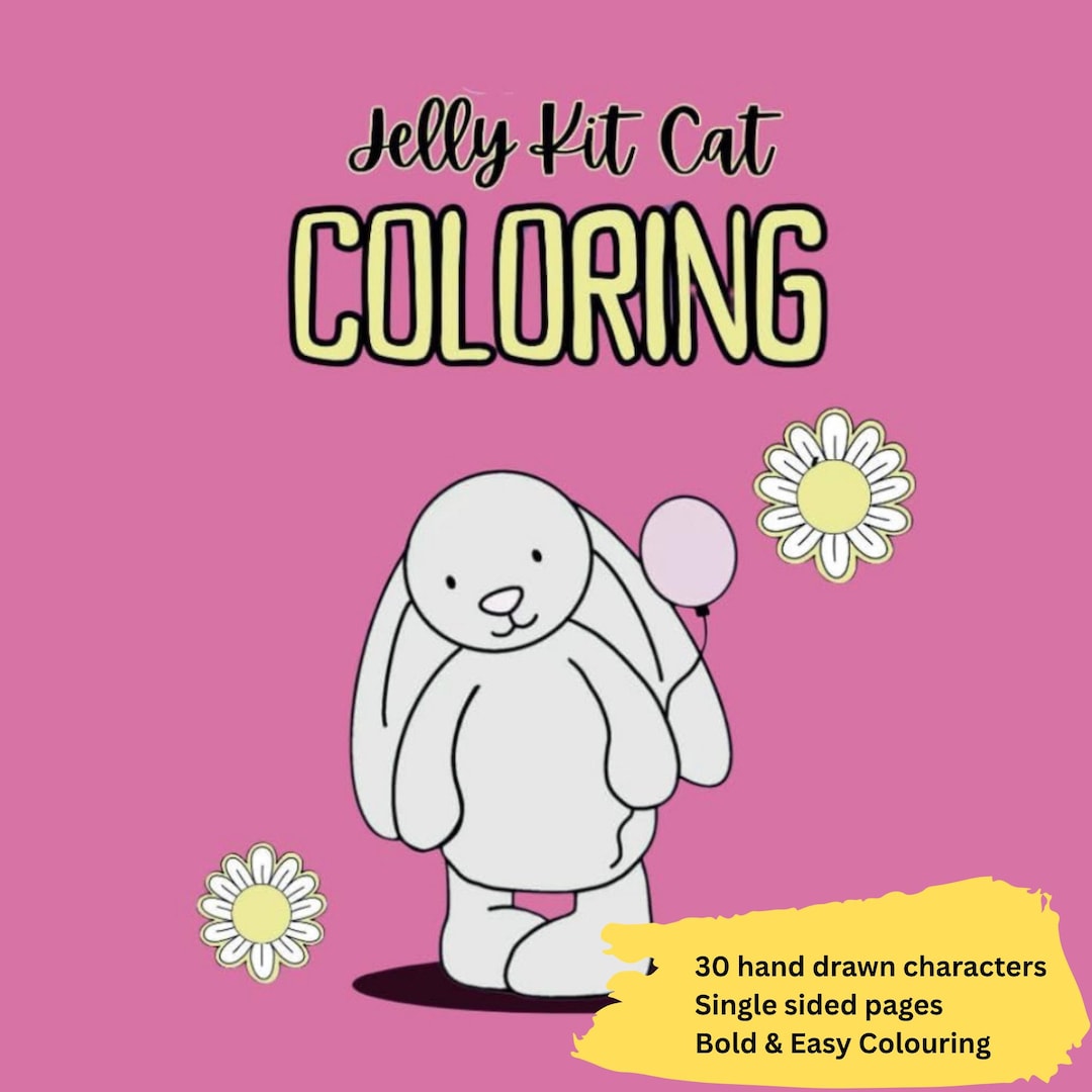 Jellycat Colouring Book for Adults and Kids, Bold and Easy Designs for ...