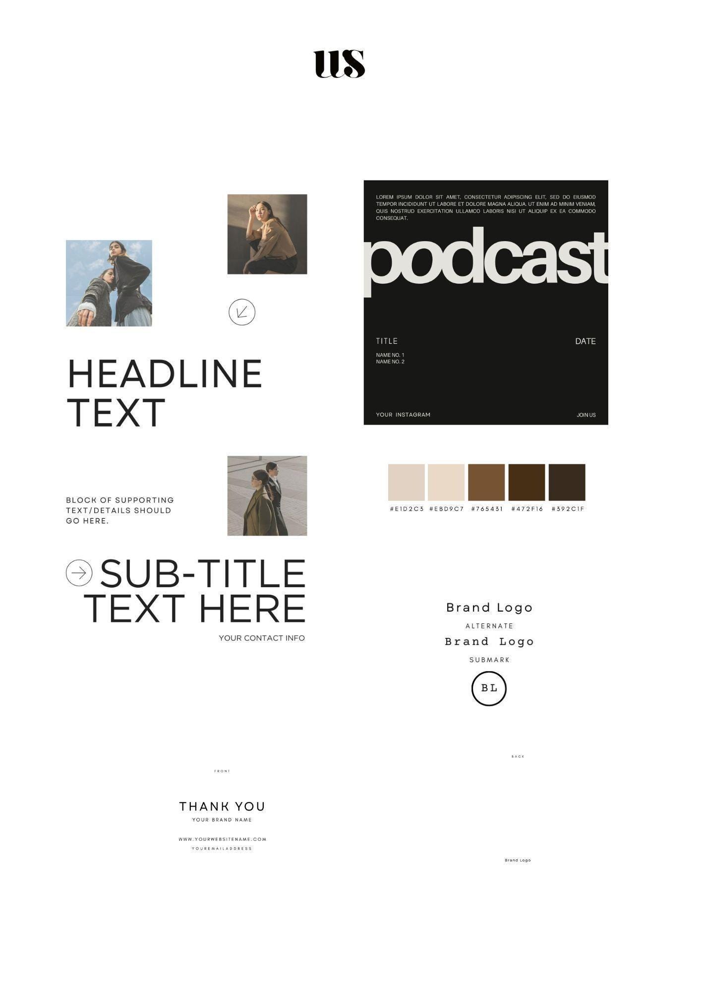 Minimal Branding Kit for Canva • Soft Neutral Business Templates ...