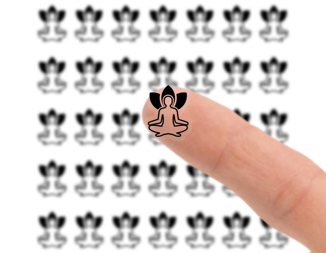 Meditation Mini Clear Icon Planner Sticker Sheet | 35 Stickers - Etsy
