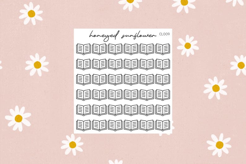 Book Mini Clear Icon Planner Sticker Sheet | 36 Stickers - Etsy