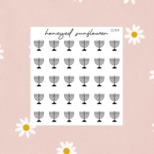 Menorah Mini Clear Icon Planner Sticker Sheet | 30 Stickers - Etsy