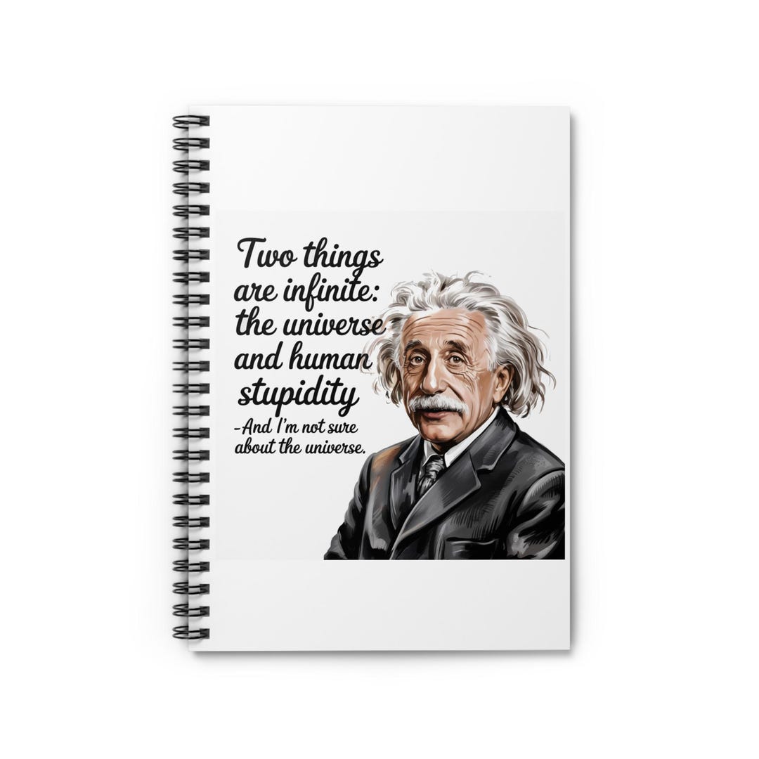 Inspirational Einstein Spiral Notebook - Ruled Lines, Motivational ...