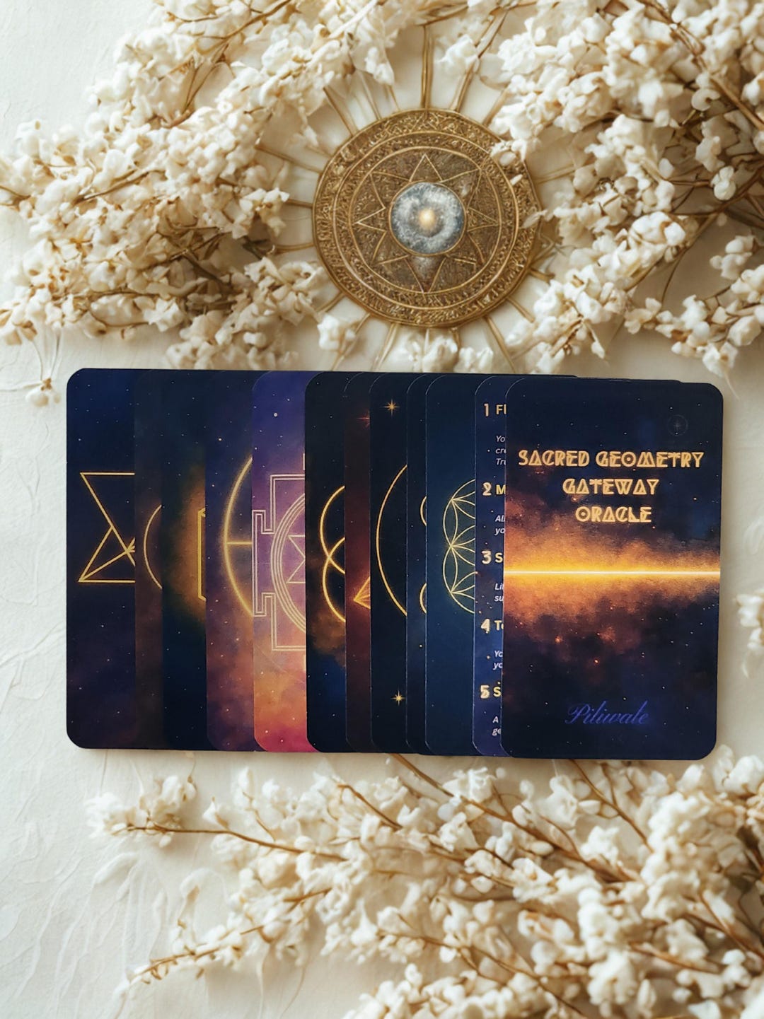 Sacred Geometry Oracle Cards: 10-card Customizable Spiritual Guidance ...