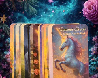 Unicorn Oracle Card Deck: Vibrant Fantasy Art, Spiritual Guidance - Etsy
