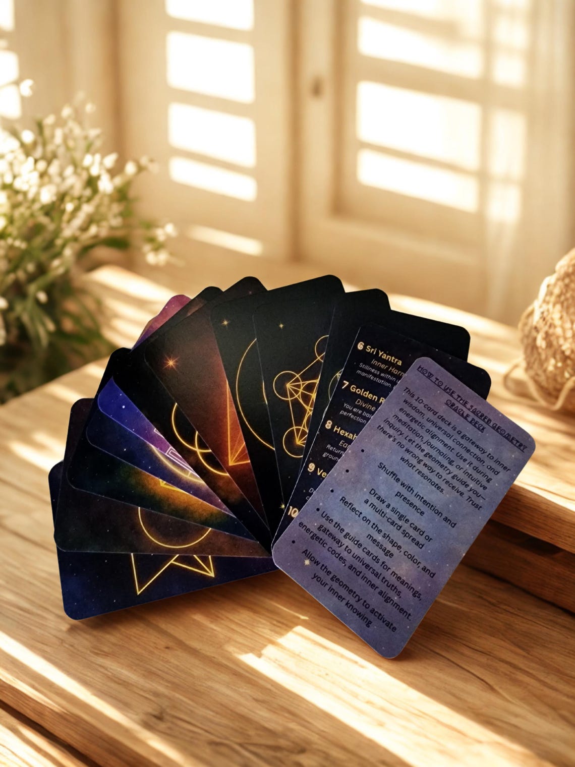 Sacred Geometry Oracle Cards: 10-card Customizable Spiritual Guidance ...