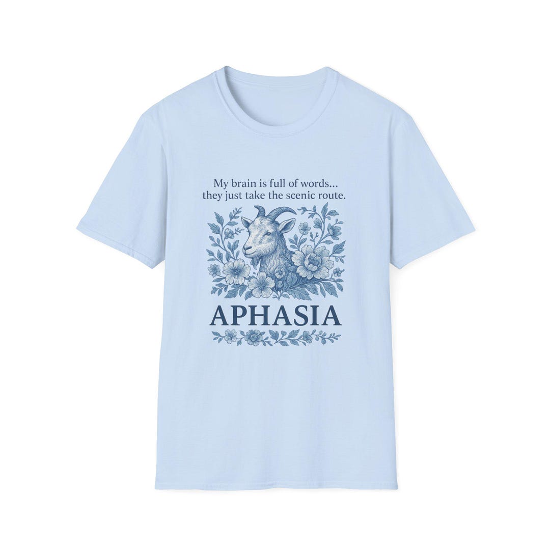Chinoiserie Goat Aphasia Awareness Shirt - Vintage Blue Floral Design ...
