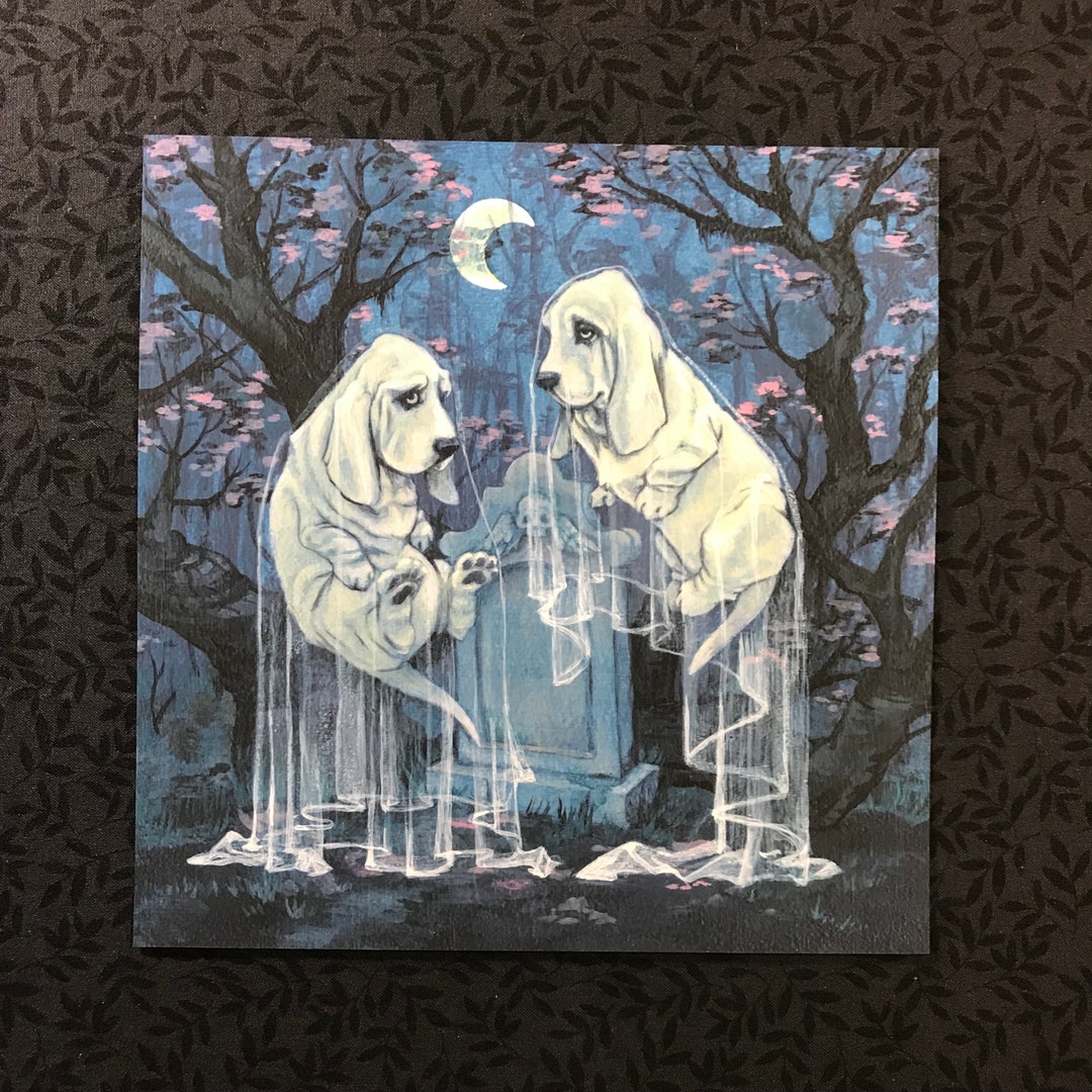 The Mourners - 8x8" Spooky Basset Hound Fine Art Dog Print - Etsy