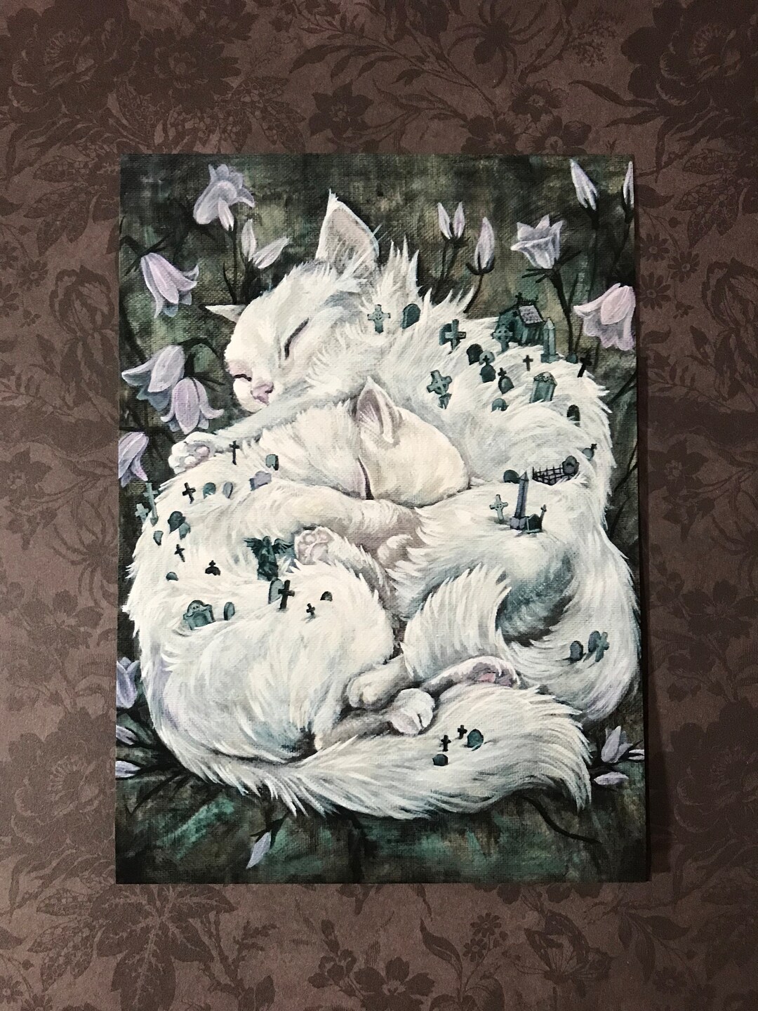 The Sleepers in That Quiet Earth - 5x7 Cat Print - Spooky Art - Fine ...