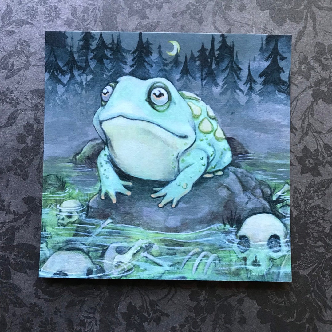 Spooky Frog Art Print: "sorry It Took Me so Long to Text Back" (5x5) - Etsy