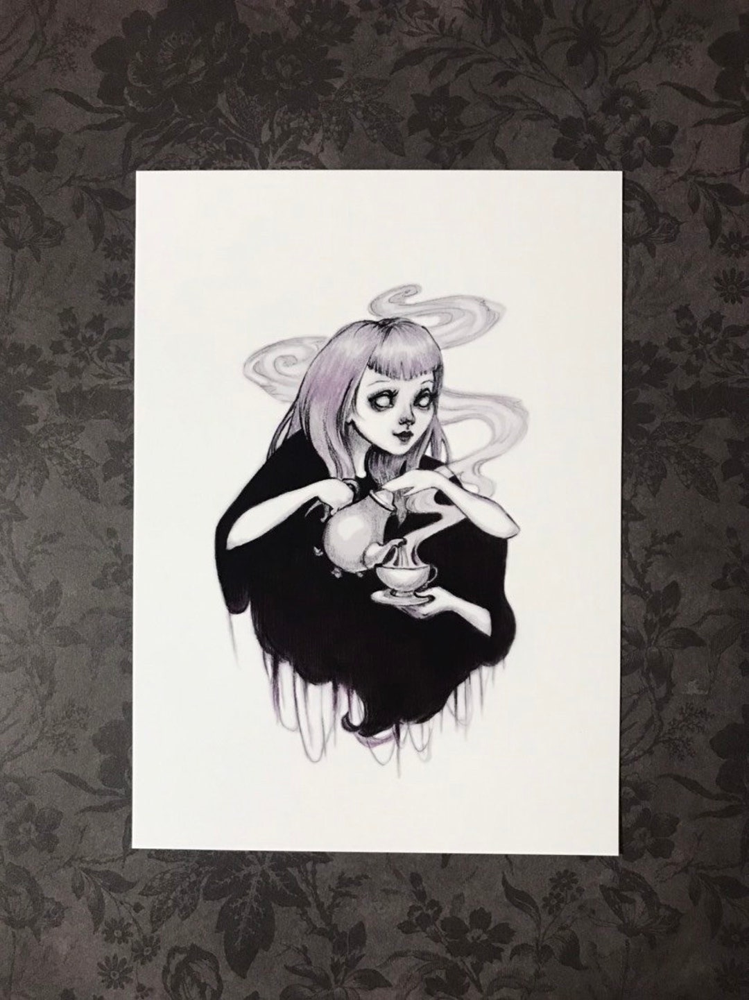 Lulu's Tea Leaves - 5x7 Spooky Tea Time Fine Art Print - Etsy