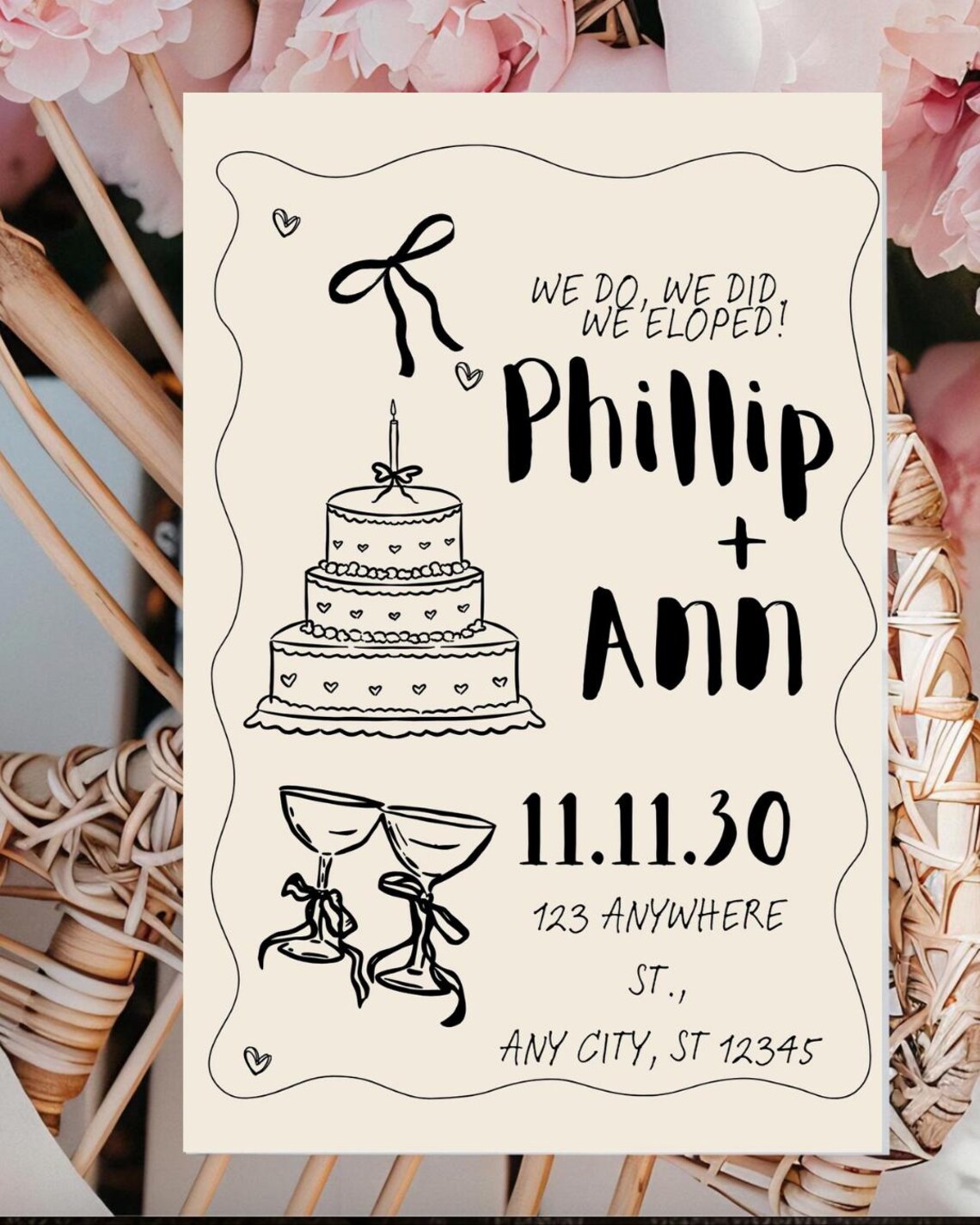 Elopement Announcement Template - Etsy