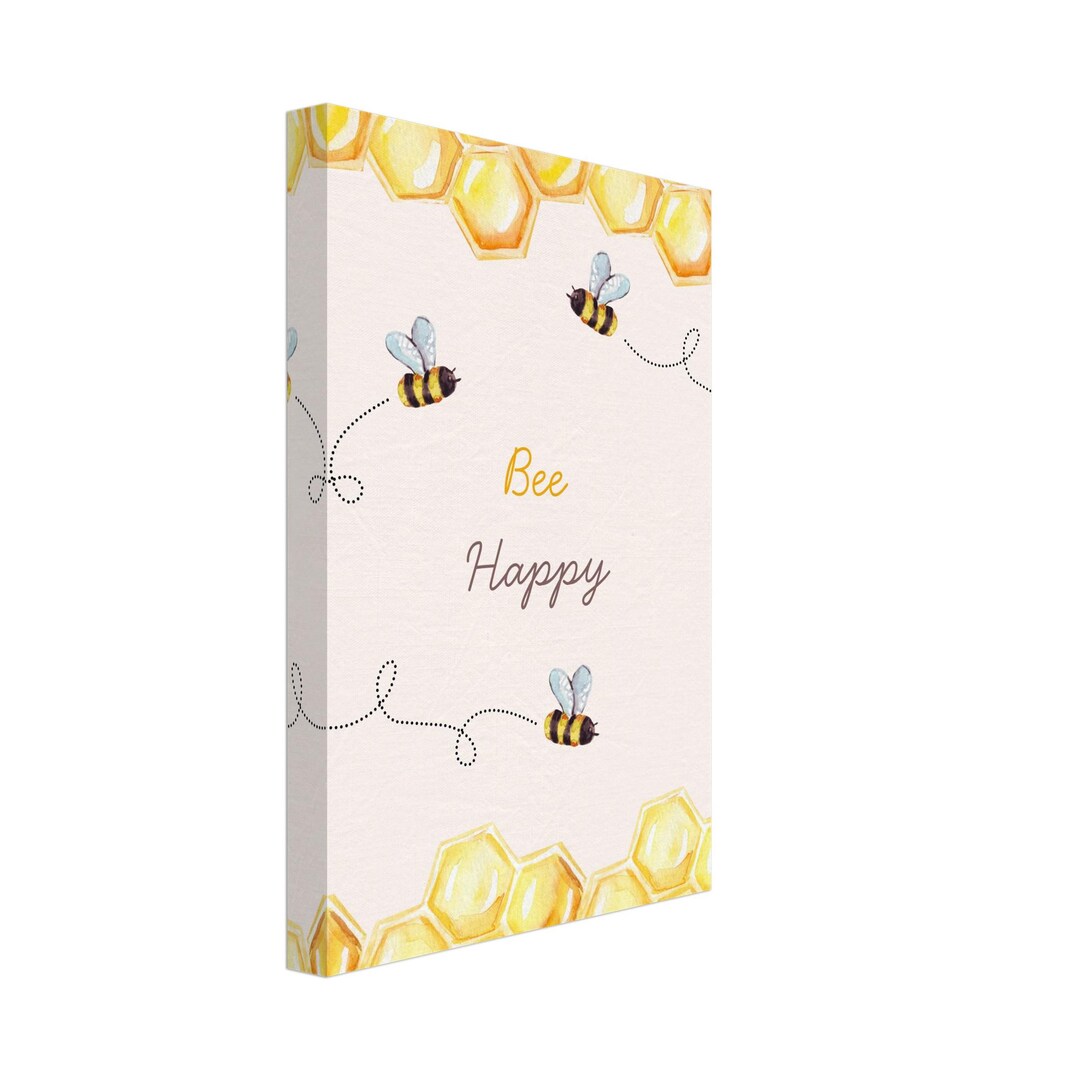Bee Happy Wall Art – Bee Themed Home Décor | Bee Lover Gift | Bee Wall ...