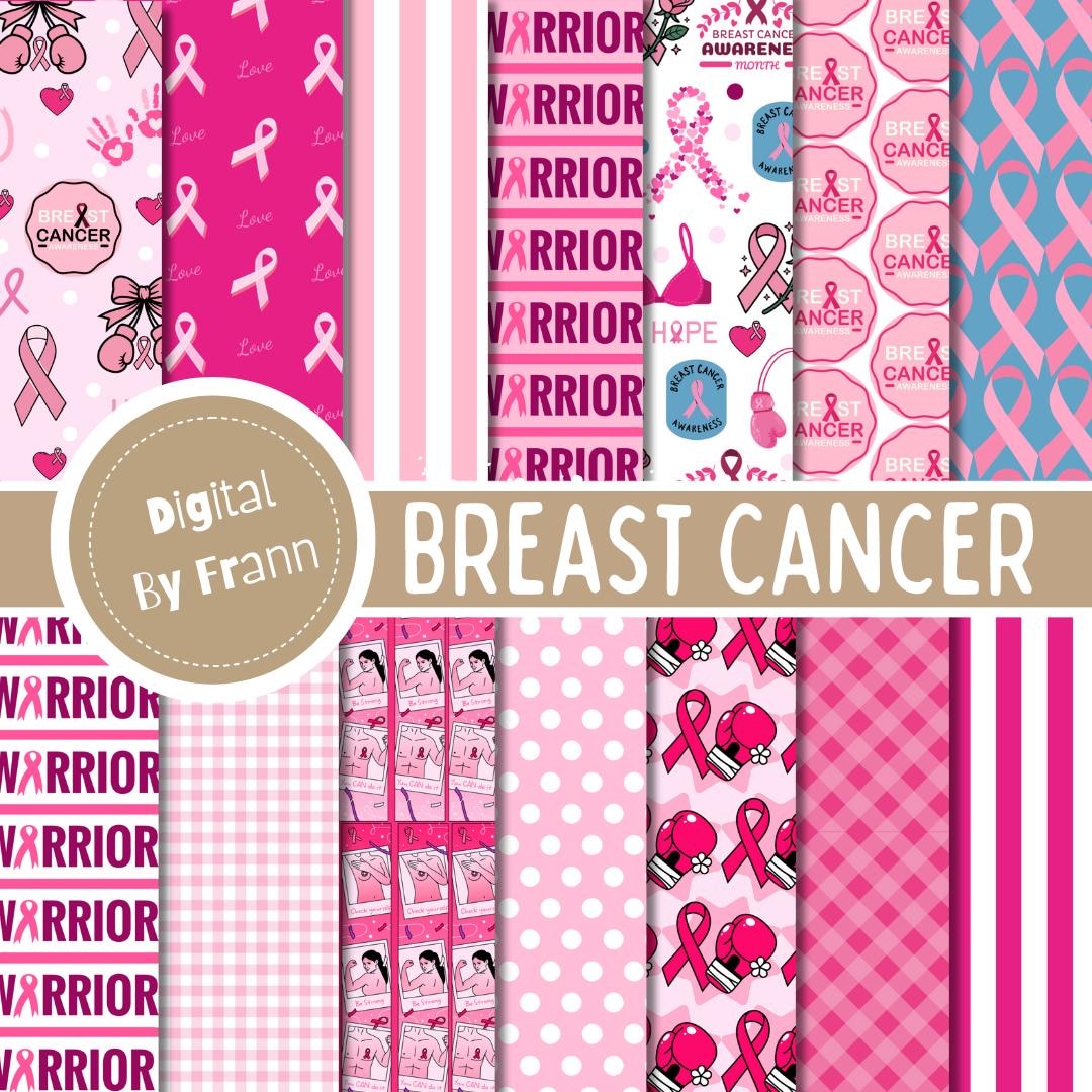 Breast Cancer Awareness Digital Paper: Scrapbooking Designs (ZIPFILE ...
