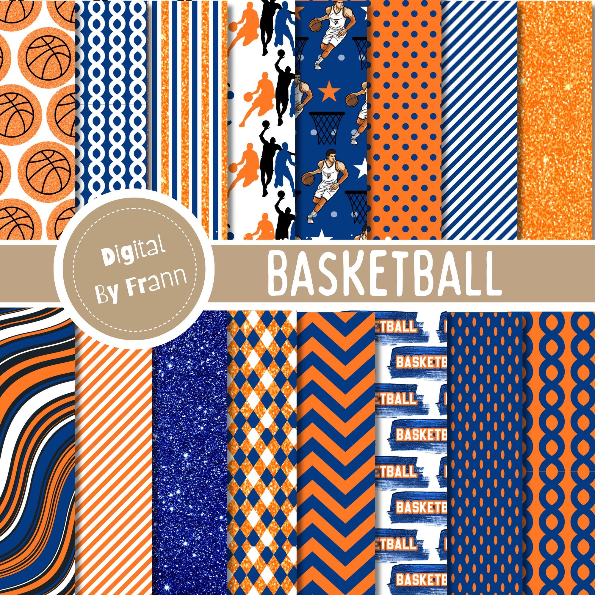 Basketball Digital Paper: Scrapbooking Patterns (digital Download - Etsy