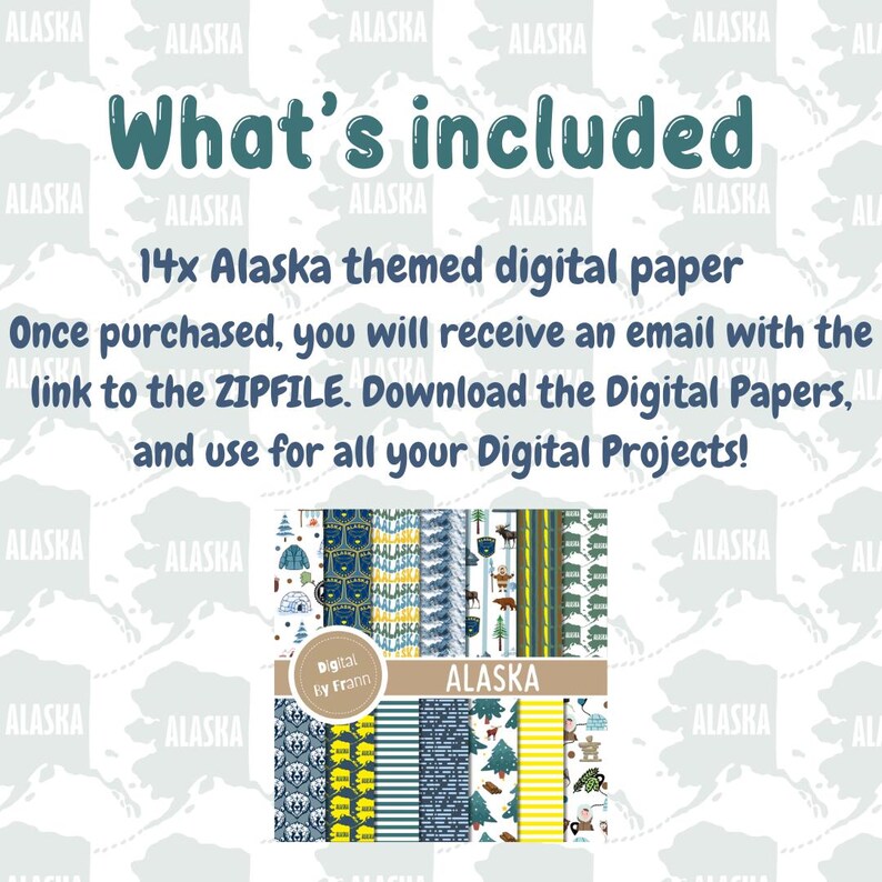 ALASKA Digital Paper, Downloadable, ZIPFILE, ALASKA Scrapbooking - Etsy