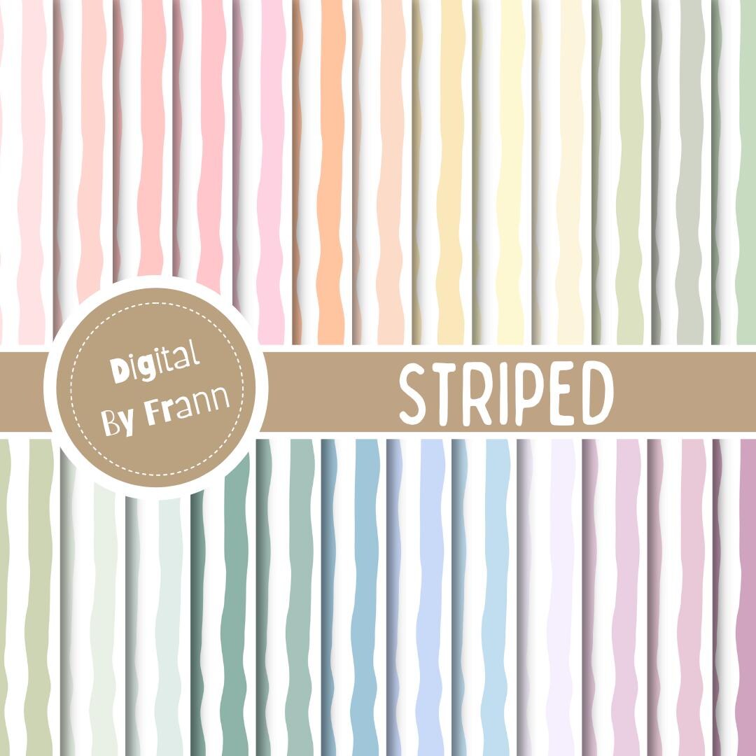 STRIPED Digital Paper, Downloadable, ZIPFILE, STRIPED Scrapbooking - Etsy