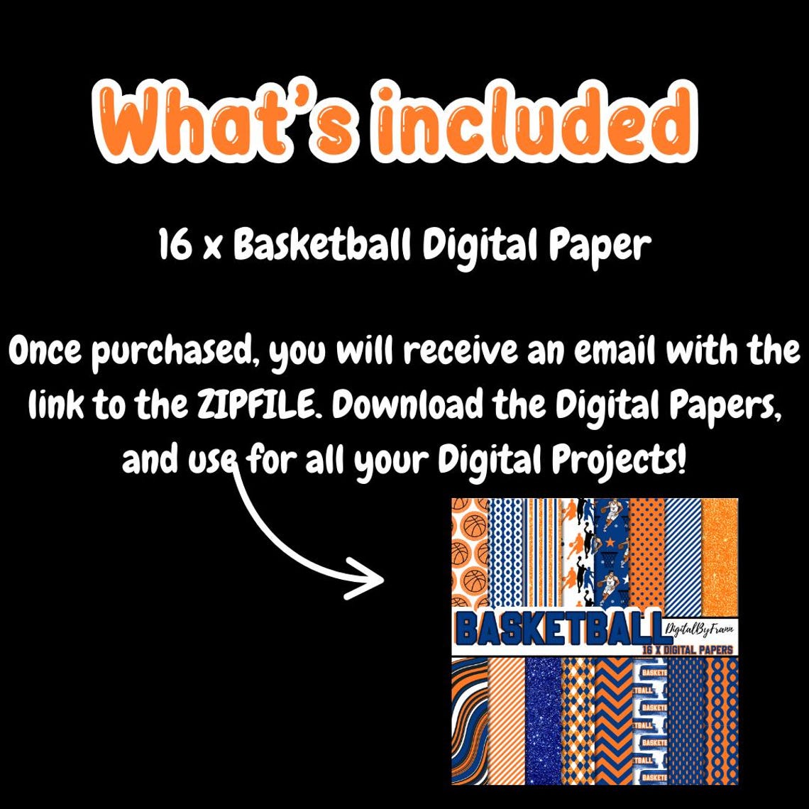 Basketball Digital Paper: Scrapbooking Patterns (digital Download - Etsy