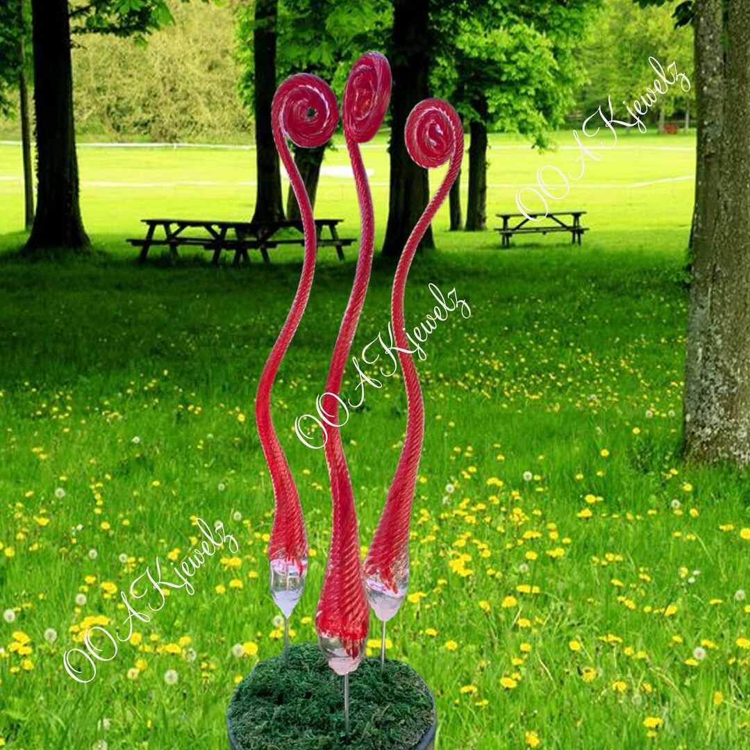 Hand Blown Glass Fiddleheads, Ferns,hand Blown Glass, Art Glass, Glass ...