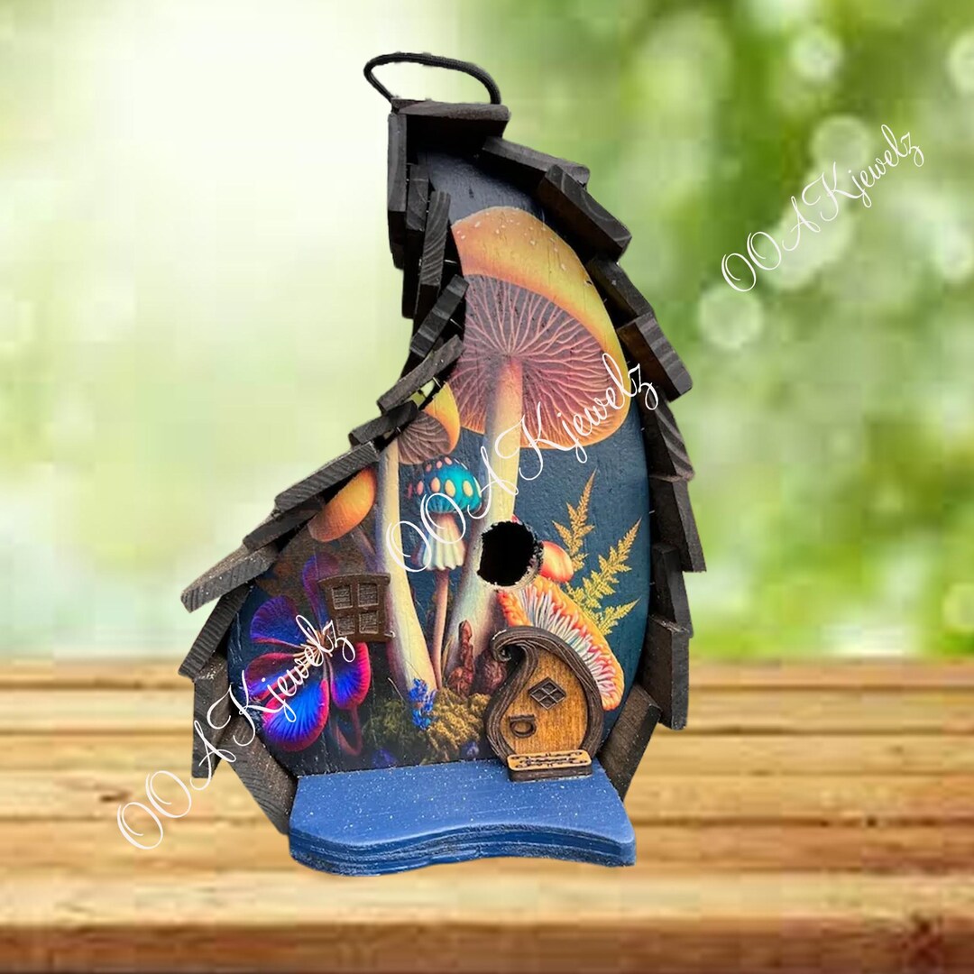 BIRDHOUSE, Funky Birdhouse, Mushroom Birdhouse, Unique Birdhouse, Large ...