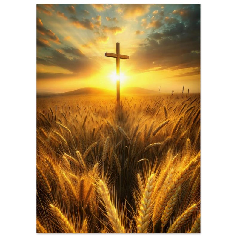 Rugged Cross in a Wheat Field - Etsy