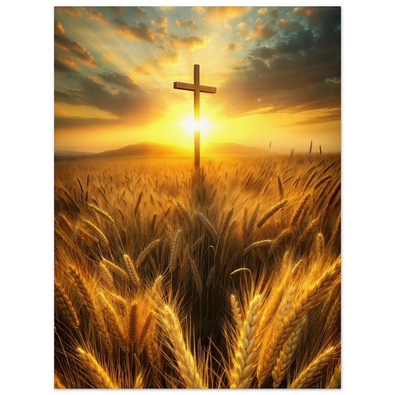Rugged Cross in a Wheat Field - Etsy