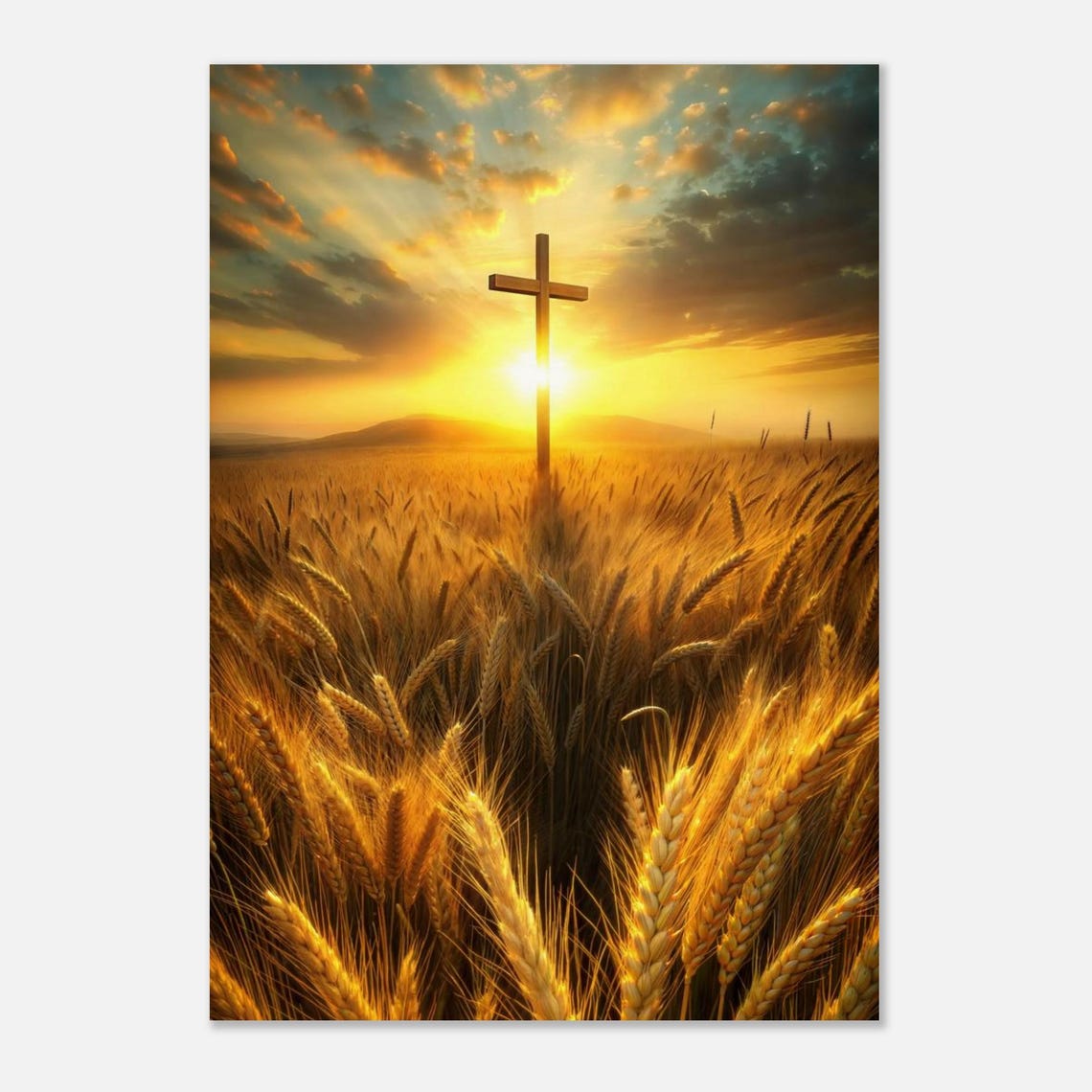 Rugged Cross in a Wheat Field - Etsy