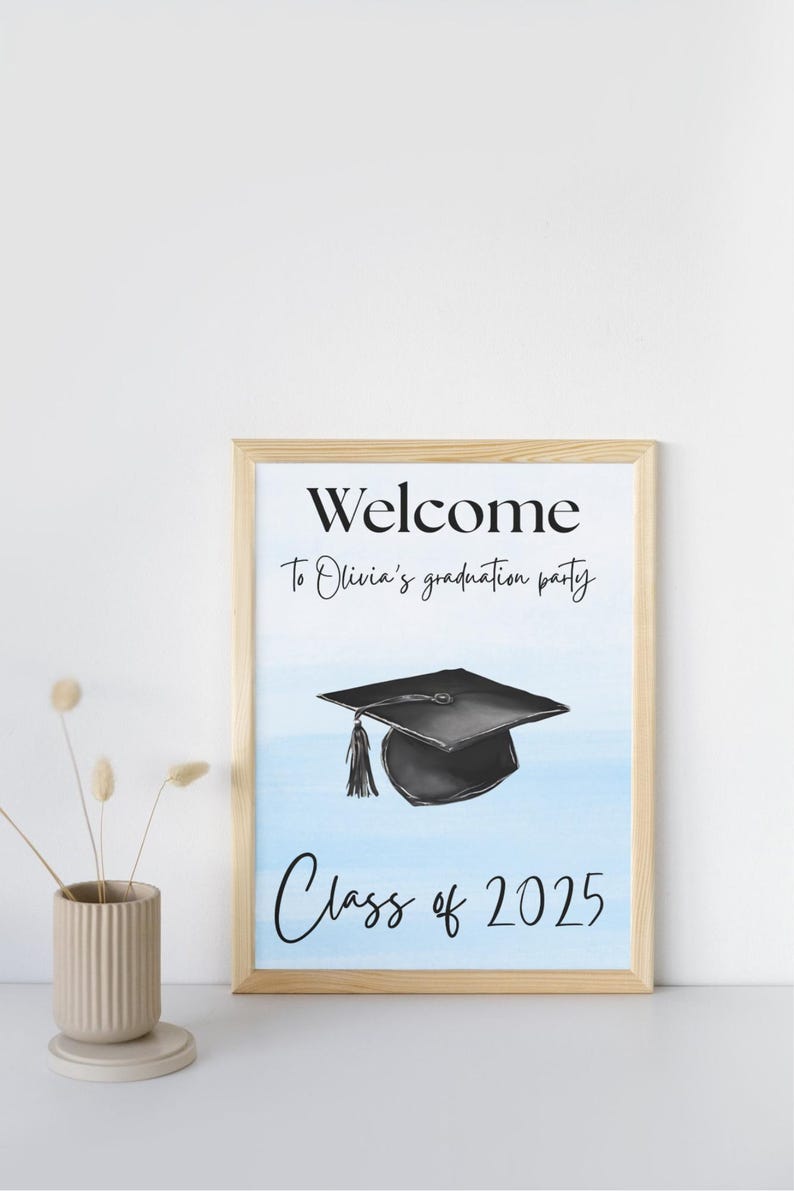 Graduation Welcome Sign Canva Template – 18x24 – Editable Grad Party ...