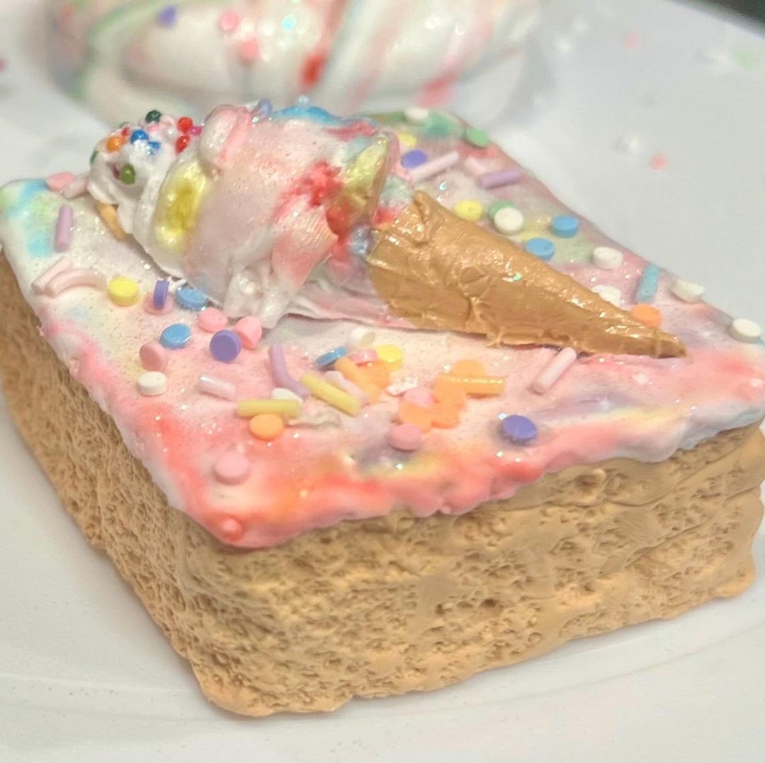 Fake Rainbow Sheet Cake Slice: Rainbow Tired Tray Decor - Etsy