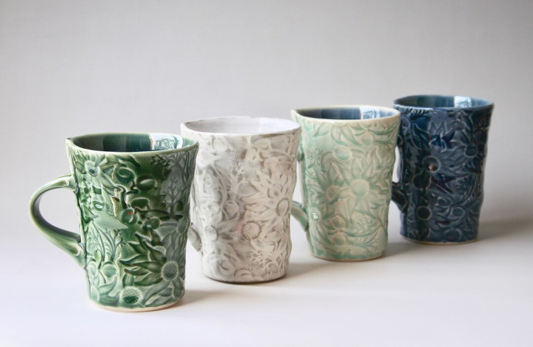 Tall Mug With Australian Flannel Flower Design - Etsy