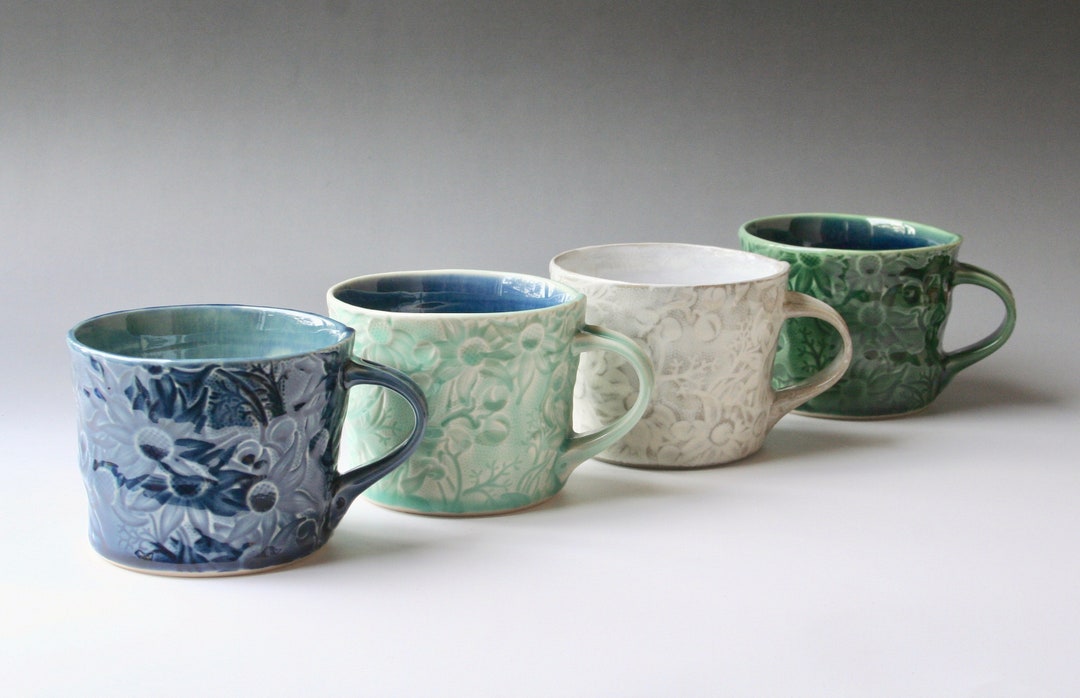 Wide Mug With Australian Flannel Flowers - Etsy