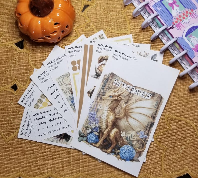November Dragons for Happy Planner & Plum Paper - Etsy