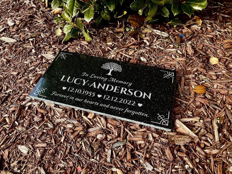 Personalized Granite Memorial Stone – Engraved Grave Marker, Custom ...