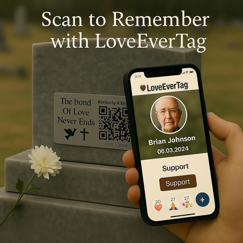 Personalized Memorial QR Code: Instant Digital or Metal Plaque Tribute ...