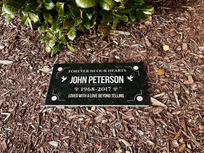 Personalized Granite Memorial Stone: Engraved Grave Marker, Garden ...