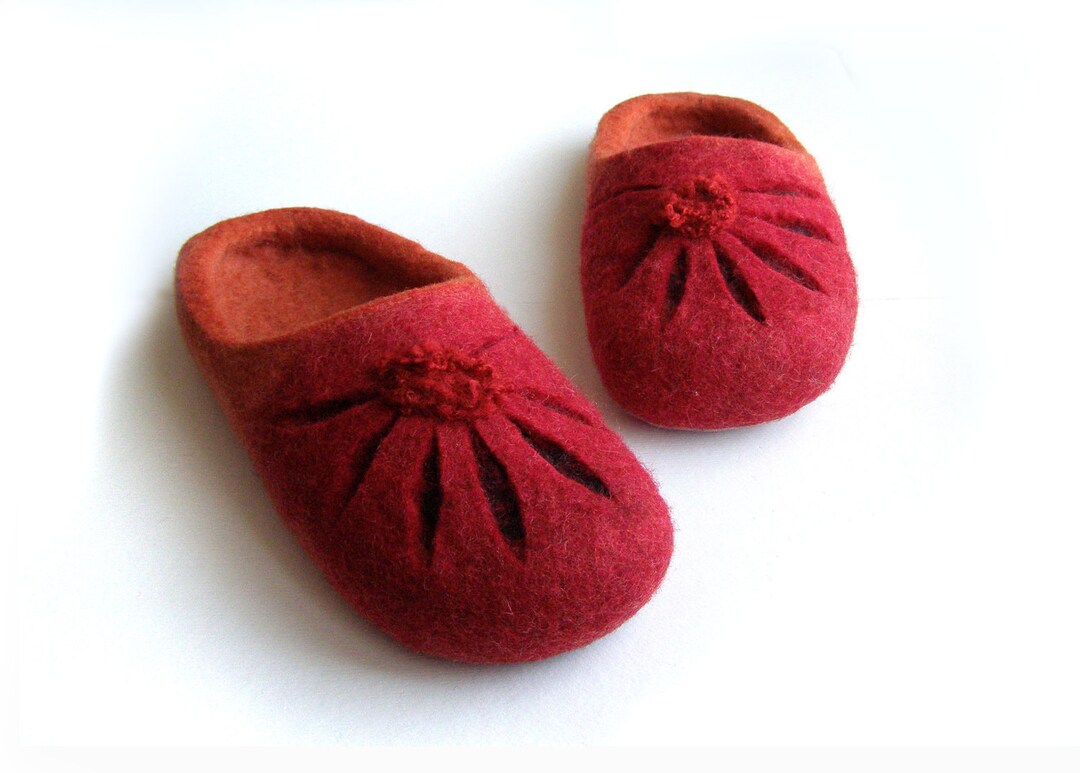 Felt Slippers Women, Felted Wool Home Shoes, ECO Family Clogs Valenki ...